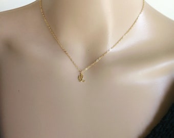 Gold Cursive Initial Necklace | Etsy