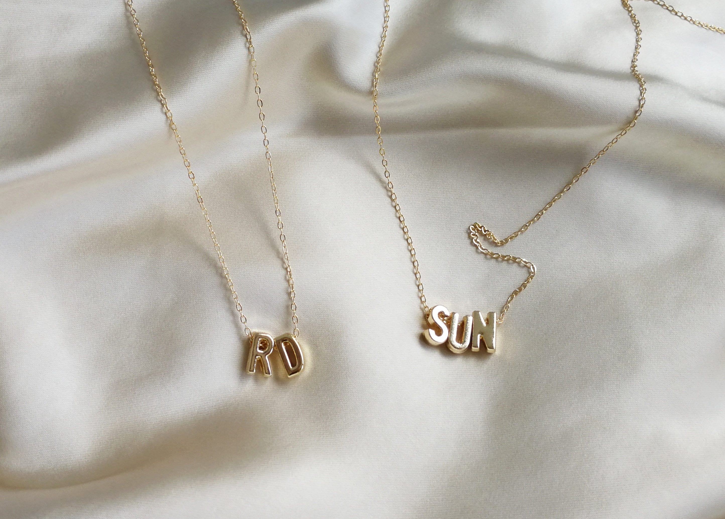 Three Initial Necklace, Initial Necklace, Three Initial, Three Letter ...