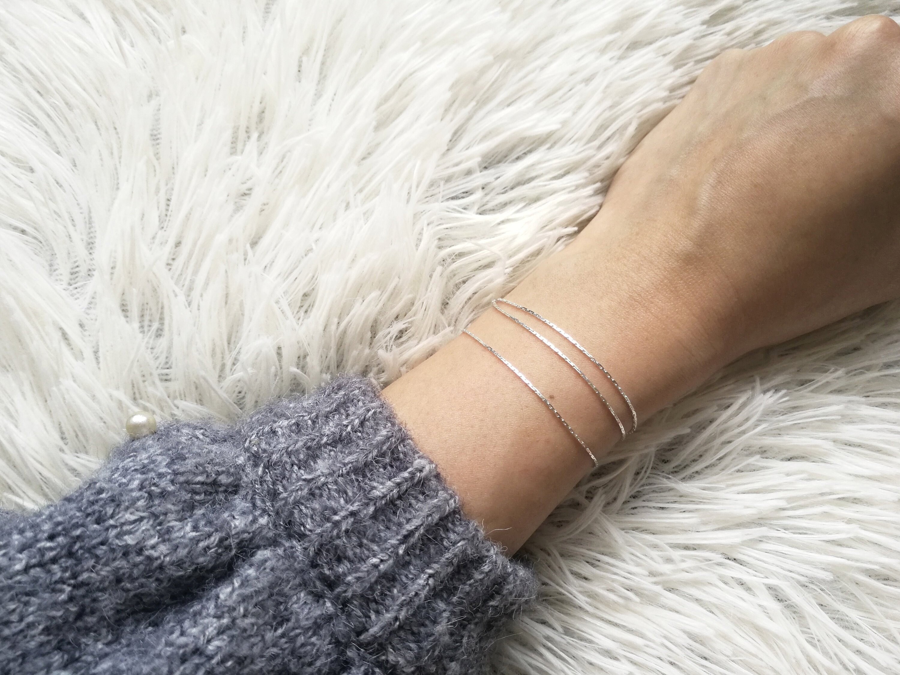 Dainty Chain Bracelet, Thin Silver Bracelet, Delicate Silver Bracelet ...