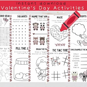 30 Page Valentine's Day Activity Packet- Printable Valentines ...