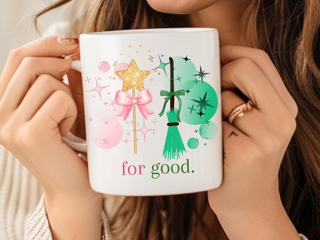 Wicked Coffee Cup, Glenda Mug, Elphaba Mug, Defying Gravity Coffee Cup ...