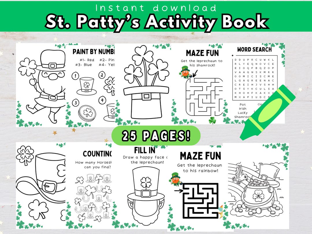25 Page St. Patrick's Day Activity Packet- Printable St Patrick's Day ...