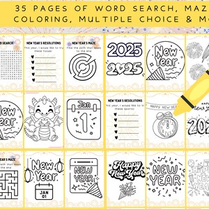 30 Printable New Years Activities, Kid's Activities, New Years Activity ...