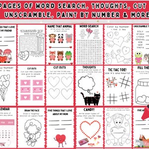 30 Page Valentine's Day Activity Packet- Printable Valentines ...