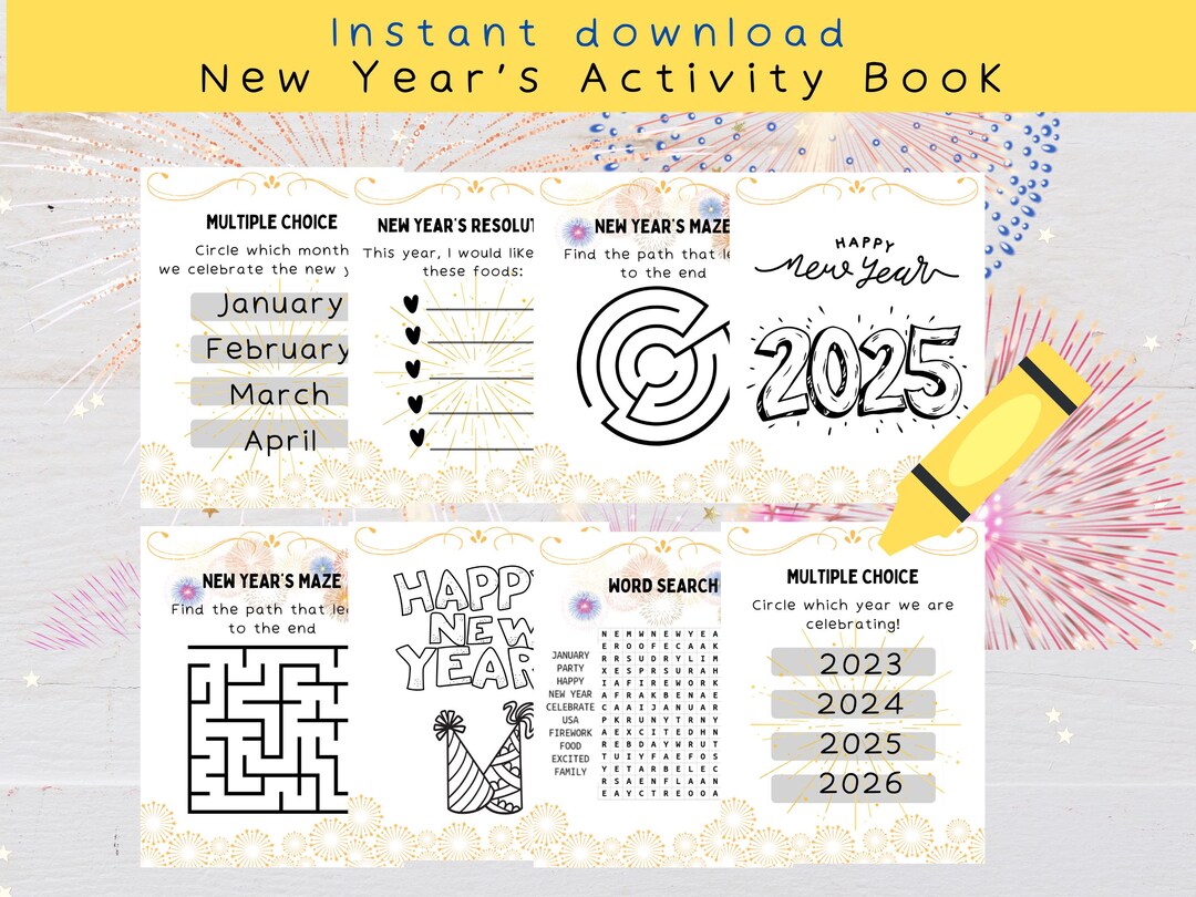 30 Printable New Years Activities, Kid's Activities, New Years Activity ...
