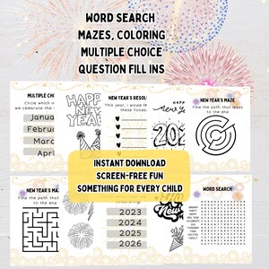 30 Printable New Years Activities, Kid's Activities, New Years Activity ...