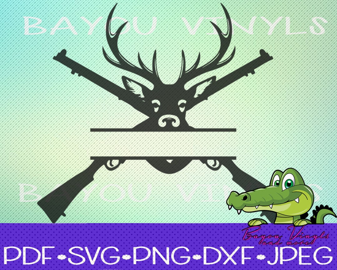 Split Deer Head Svg Deer Head Frame Monogram Deer Head - Etsy