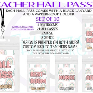 Hall Passes, Teacher Gifts, Rainbow Hall Pass, Hall Passes for Teachers ...