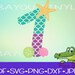 Mermaid Numbers Svg, Mermaid Pattern Svg, 1st Birthday Svg, Number One ...