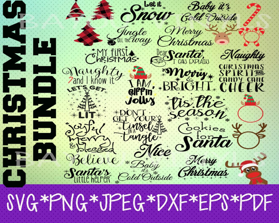 Christmas Bundle, Christmas Svg, Christmas Sayings Svg Bundle, Holiday ...