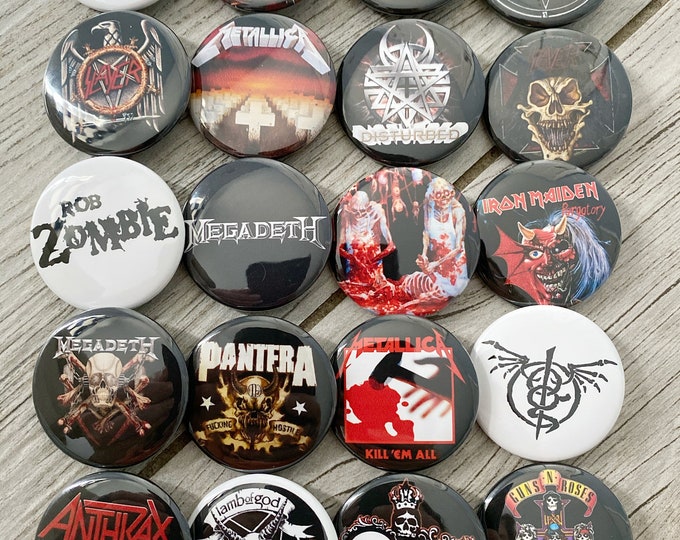 Heavy Death Punk Metal Rock Pinback Button Pins Band Pins - Etsy
