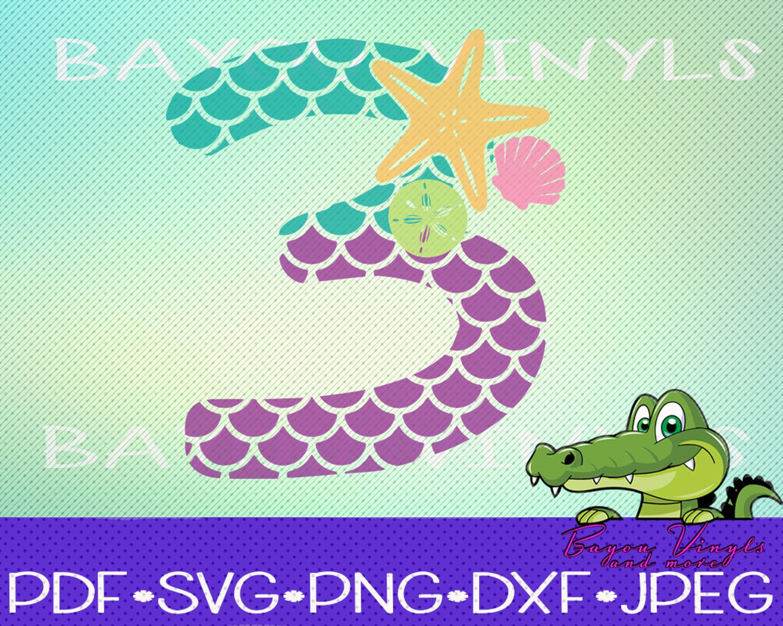 Mermaid Number 3 Svg Mermaid Number Svg Mermaid Pattern - Etsy