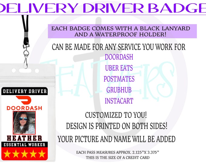 Uber Eats Driver ID Card With Your Picture Custom Picture Badge ...