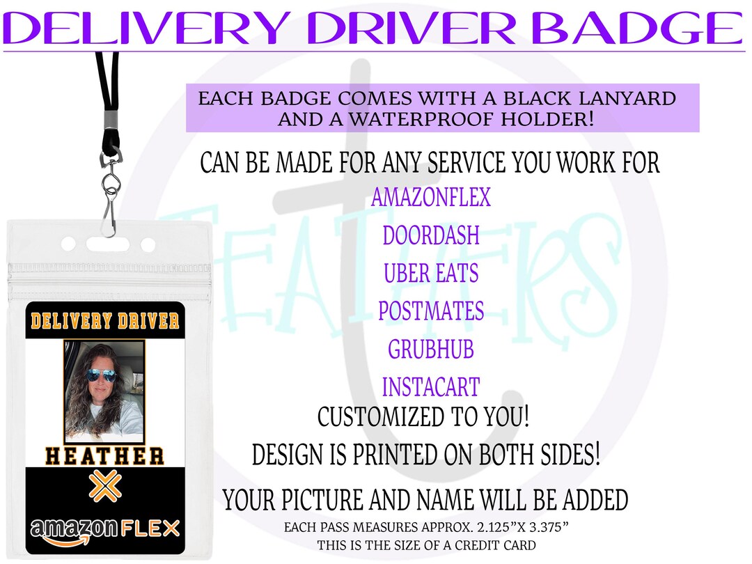 Custom Amazonflex Delivery Driver ID Badge With Photo & Name, Delivery ...