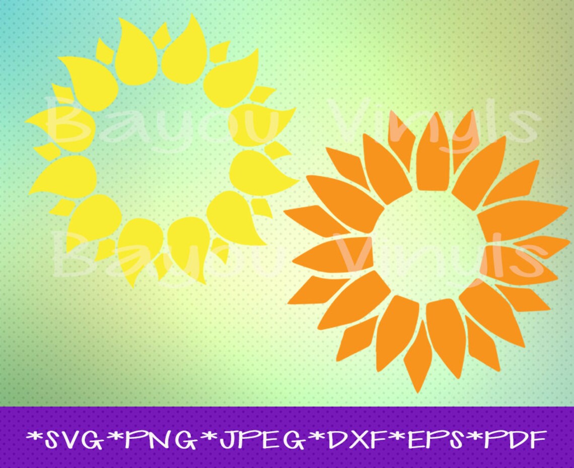 Sunflower Monogram Svg Sunflower Svg Sunflower Frame | Etsy
