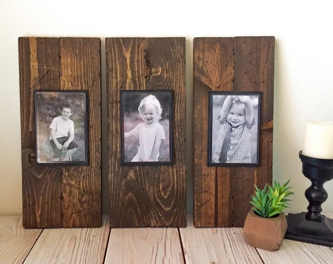 Rustic Wood Frame Picture Frame Set Rustic Picture Frame Set Wood ...