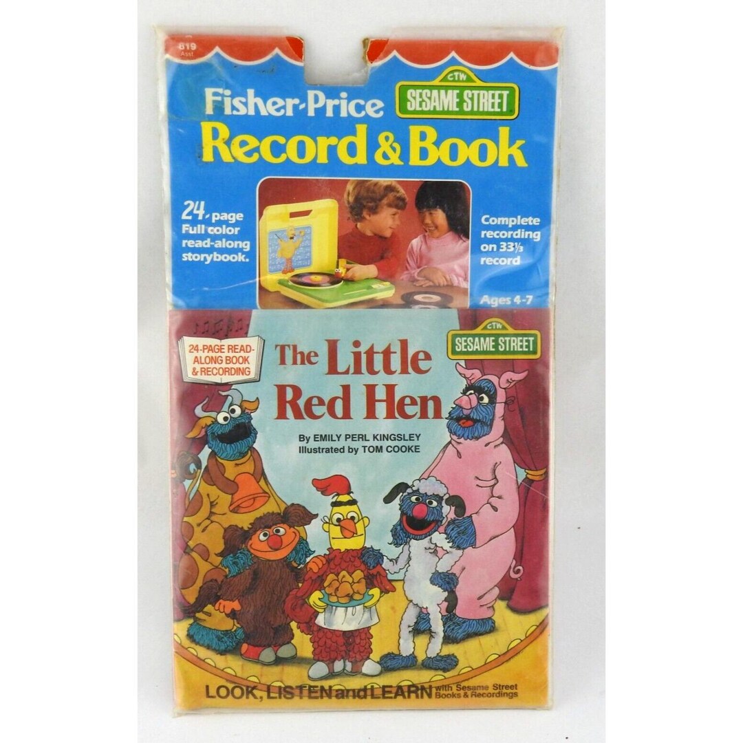 Vintage Fisher Price Record & Book Sesame Street Little Red Hen NOS ...