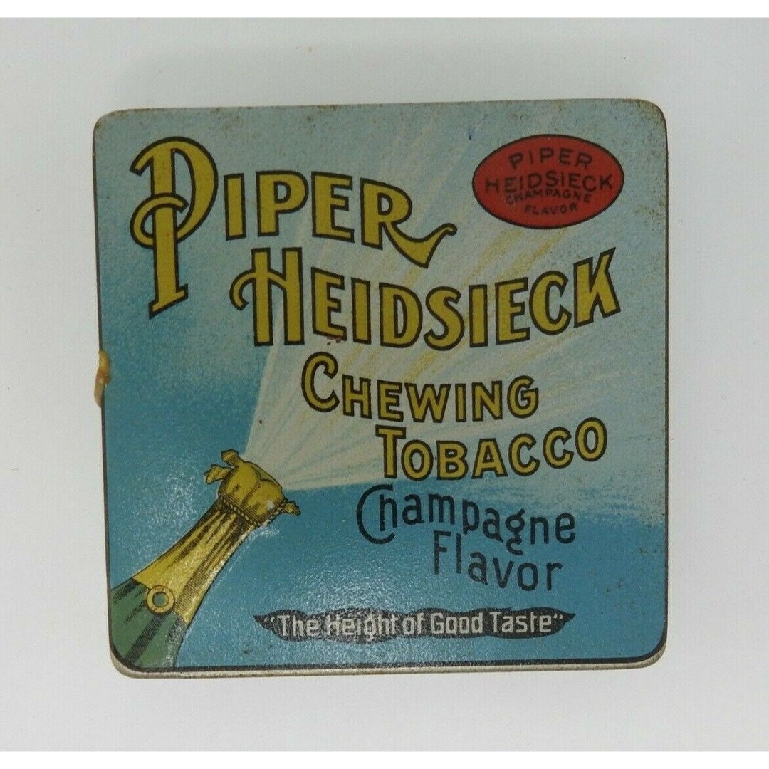 Antique Piper Heidsieck Chewing Tobacco Tin Container Champagne Flavor ...