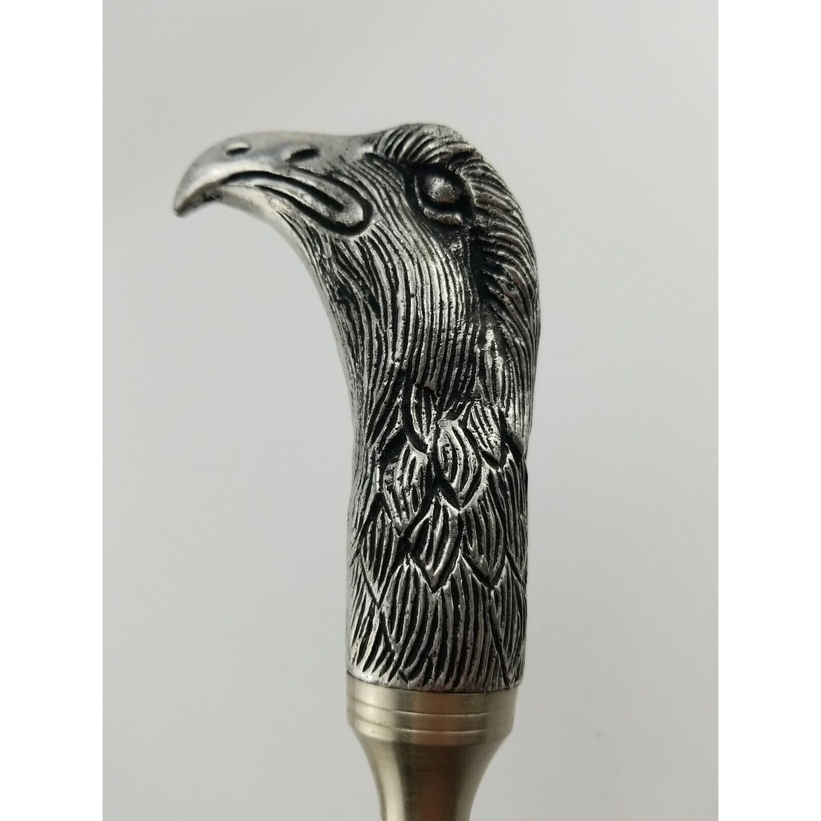 Vintage Antique Bird Eagle Hawk Head Handle Heavy Metal Black Umbrella ...