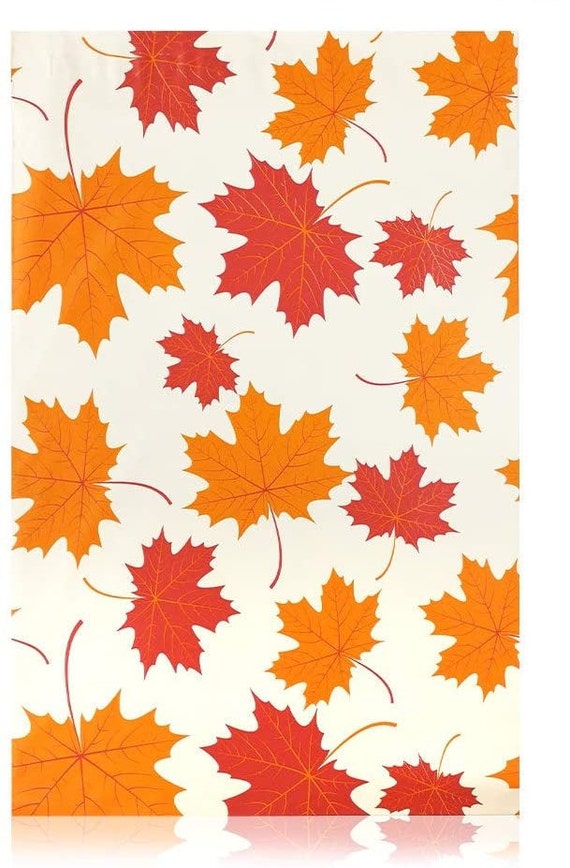 25 10x13 Poly Mailers Fall Print Orange Red Autumn Leaves | Etsy