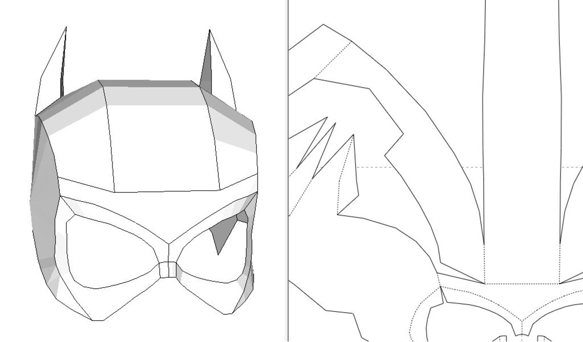 Foam Template/pattern Batgirl Cowl (pepakura+pdf) - Etsy