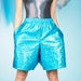 Metallic Turquoise Festival Shorts With Pockets - Handmade - Etsy