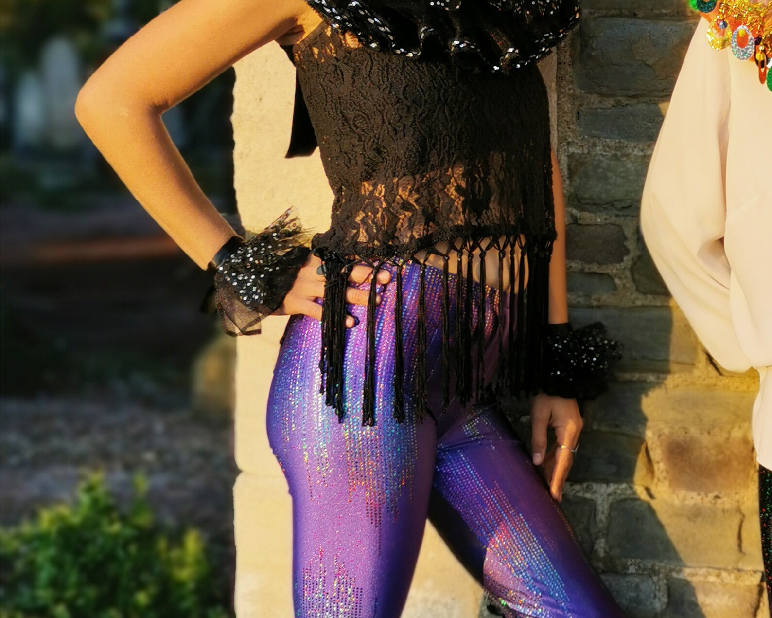 SEQUIN WRIST CUFFS black Halloween Clown Costume Fancy Dress - Etsy