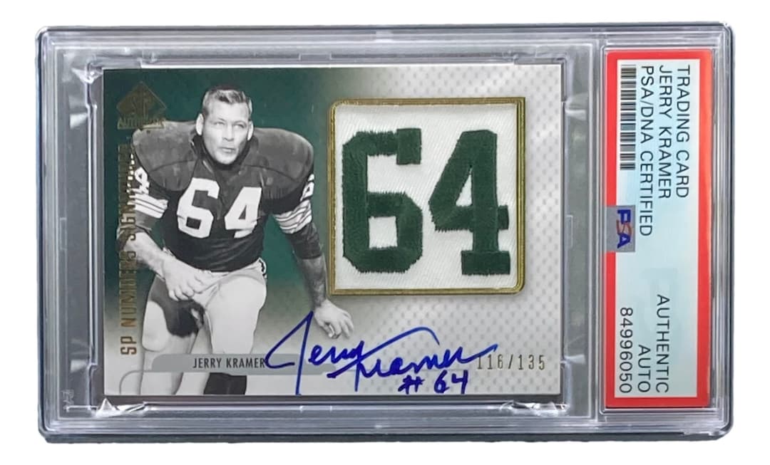 Jerry Kramer Signed Gb Packers 2008 Sp Authentic Np-kr Trading Card Psa ...