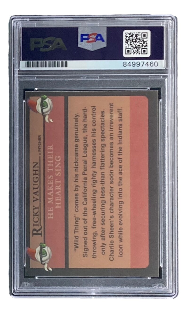 Charlie Sheen Signed Major League Close up Trading Card PSA/DNA Gem MT ...