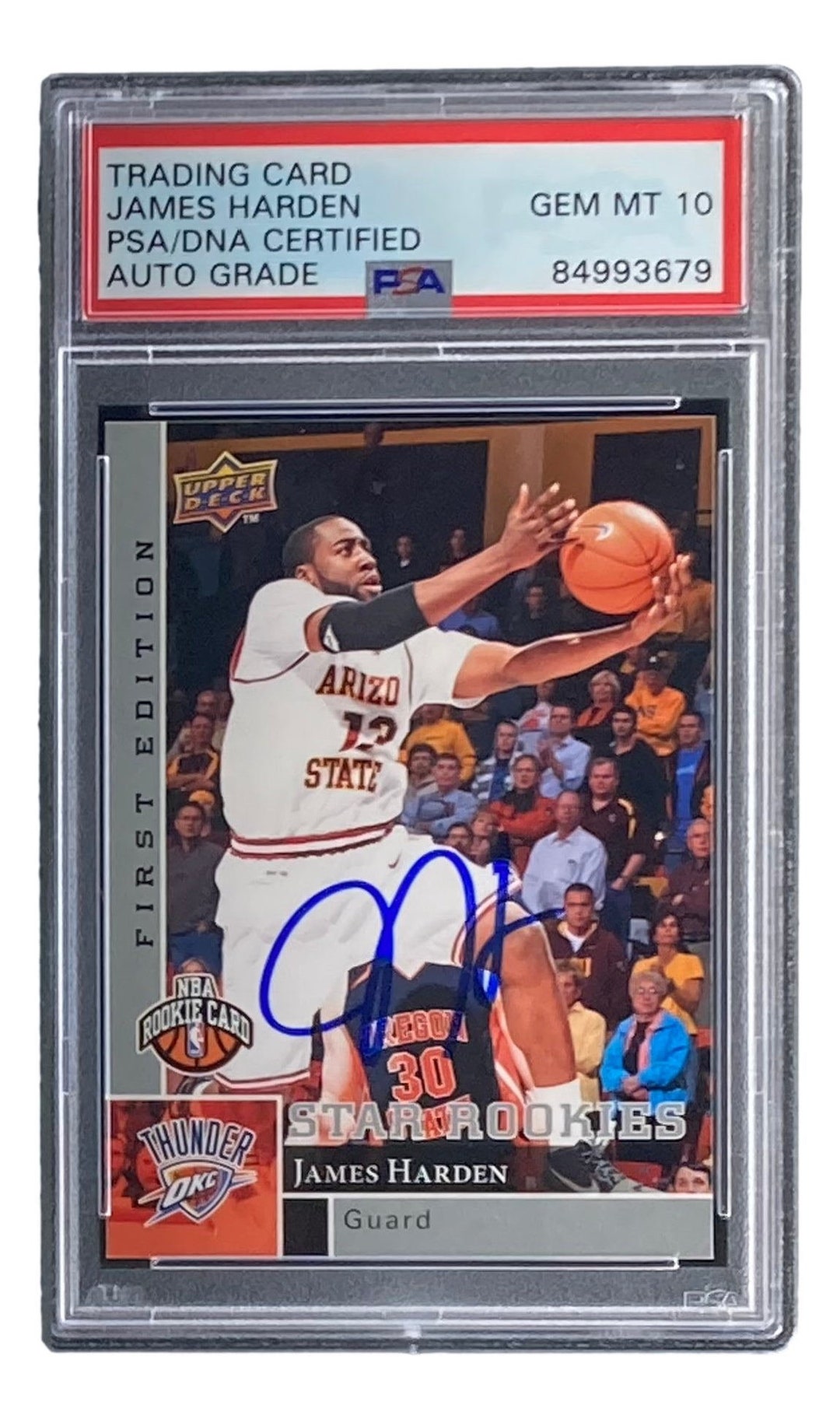 James Harden Signed Slabbed 2009 Upper Deck 188 Rookie Card PSA/DNA Gem ...