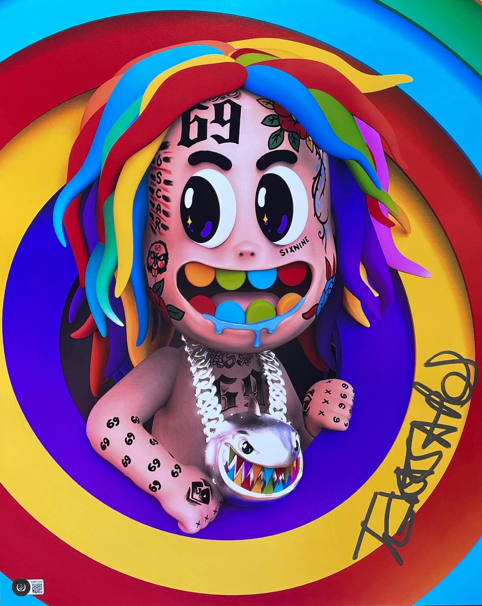 Tekashi 6ix9ine Shark Signed 16x20 BAS - Etsy