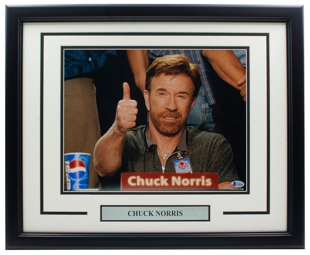 Chuck Norris Signed Framed 11x14 Photo BAS - Etsy