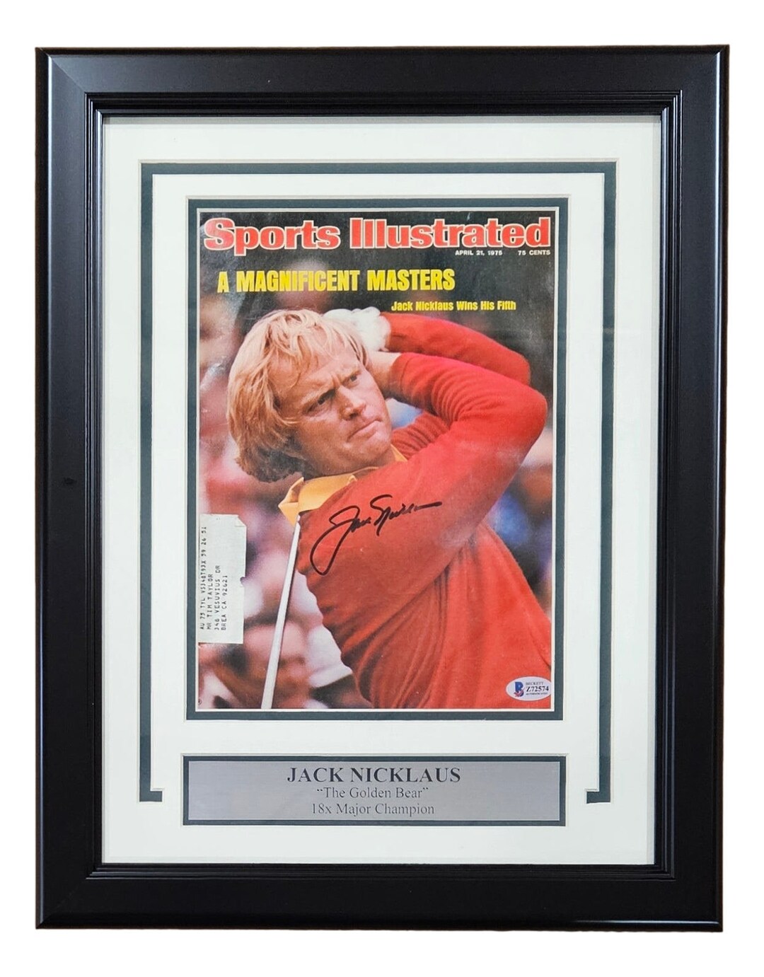 Jack Nicklaus Signed Framed Sports Illustrated Magazine April 21 1975 ...