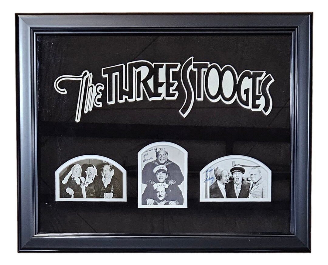 Moe Howard Larry Fine Joe Besser Signed Framed Three Stooges Photo ...