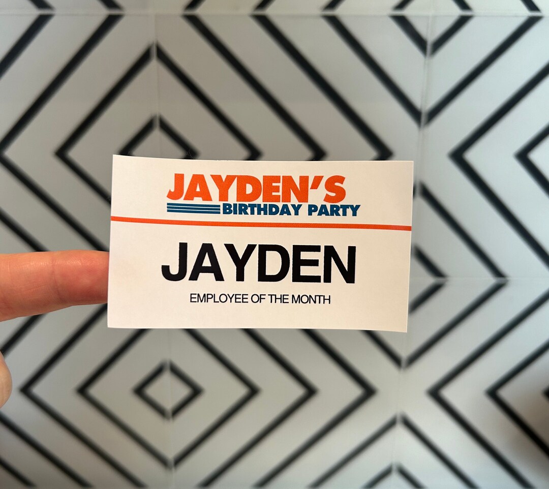 Name Tag Stickers for Costco-inspired Birthday Party // Set of 8 // 3.5 ...