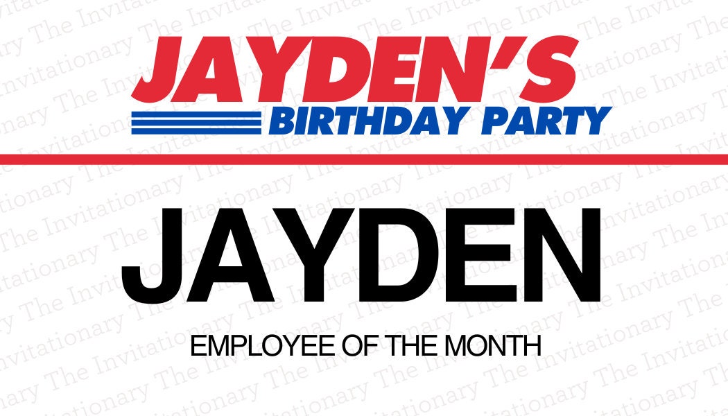 Name Tag Stickers for Costco-inspired Birthday Party // Set of 8 // 3.5 ...