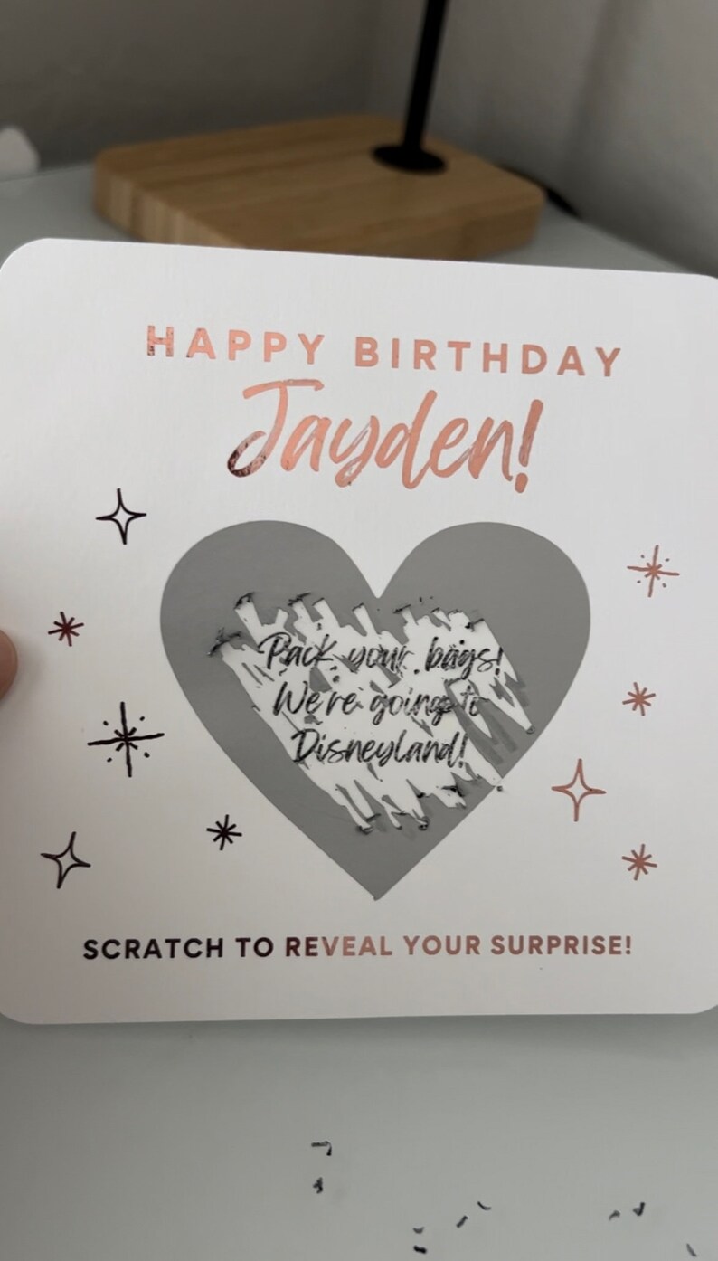 Personalized Scratcher Surprise Reveal Card // Gold or Multicolored ...