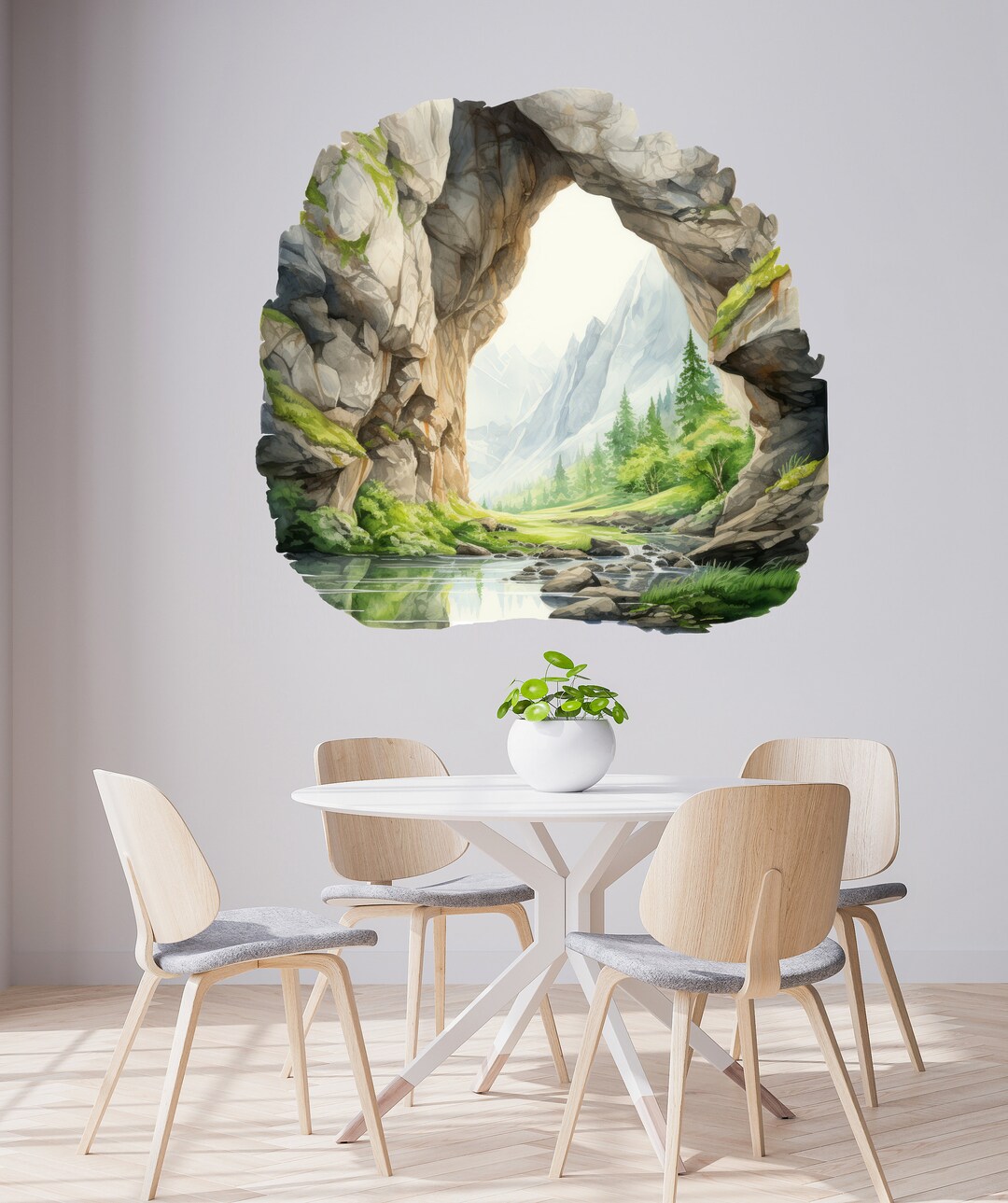 Cave Scenery Wall Decal Mountain Sticker Outdoors Nature Décor ...