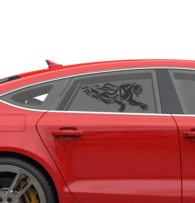 Panther Car Decal , Side Car Decal, Tribal Flames Decal, Large Body ...