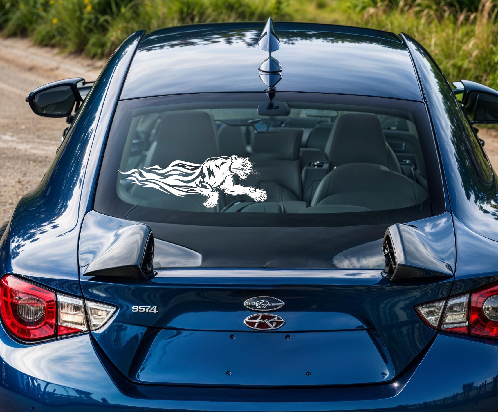 Panther Car Decal , Side Car Decal, Tribal Flames Decal, Large Body ...