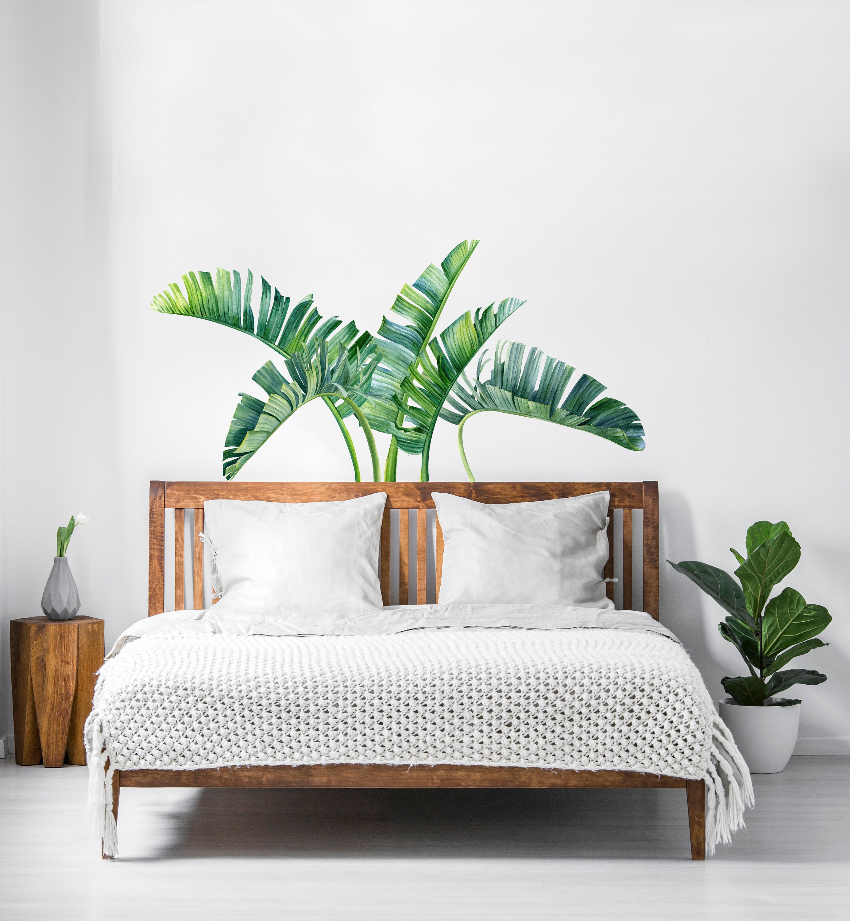 Banana Leaves Decal Tropical Wall Decal Greenery Sticker Décor ...