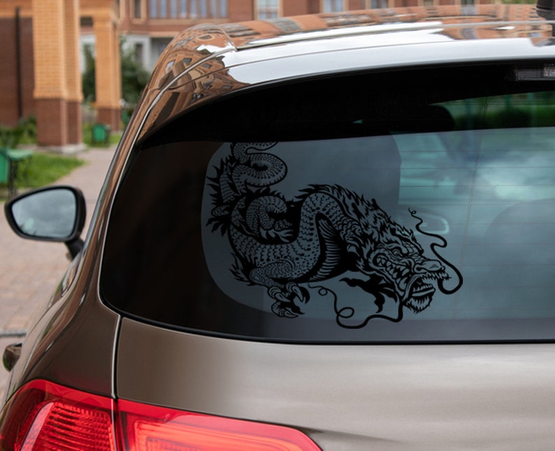 Chinese Dragon Car Window Decal Removable Self-adhesive Décor Matte ...