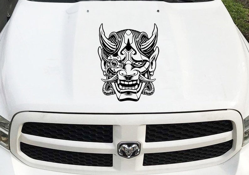 Japanese Mask Car Decal - Devil Car Decal - JDM Car Decal - Sports Car ...