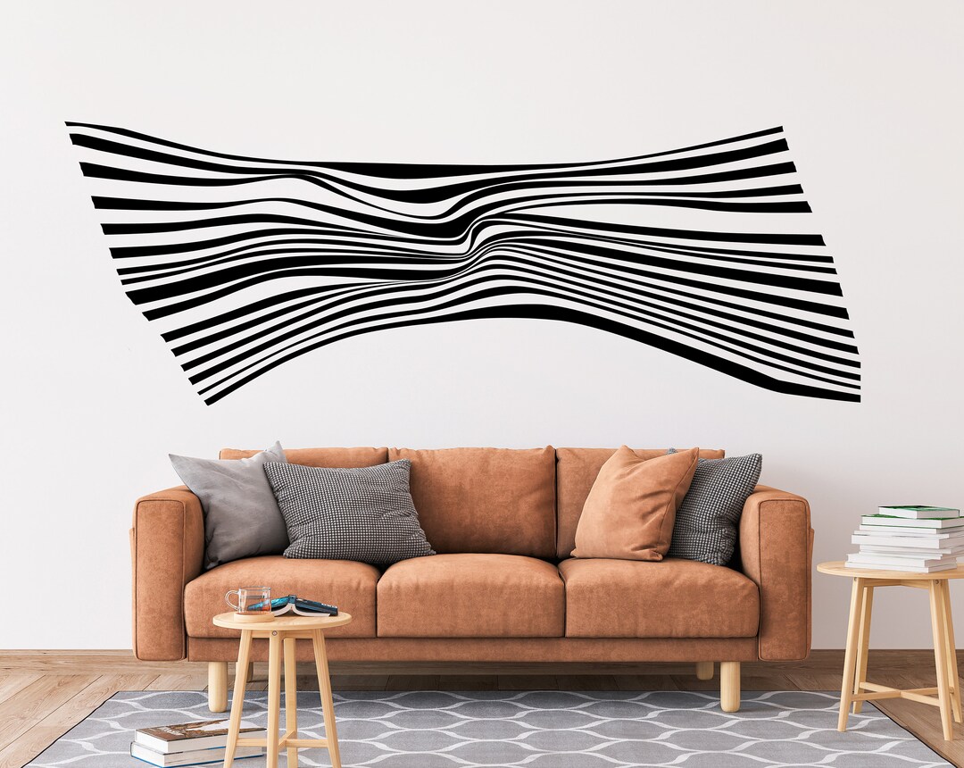 Abstract Waves Wall Decal X - Large Sticker Wall Décor Room Removable ...