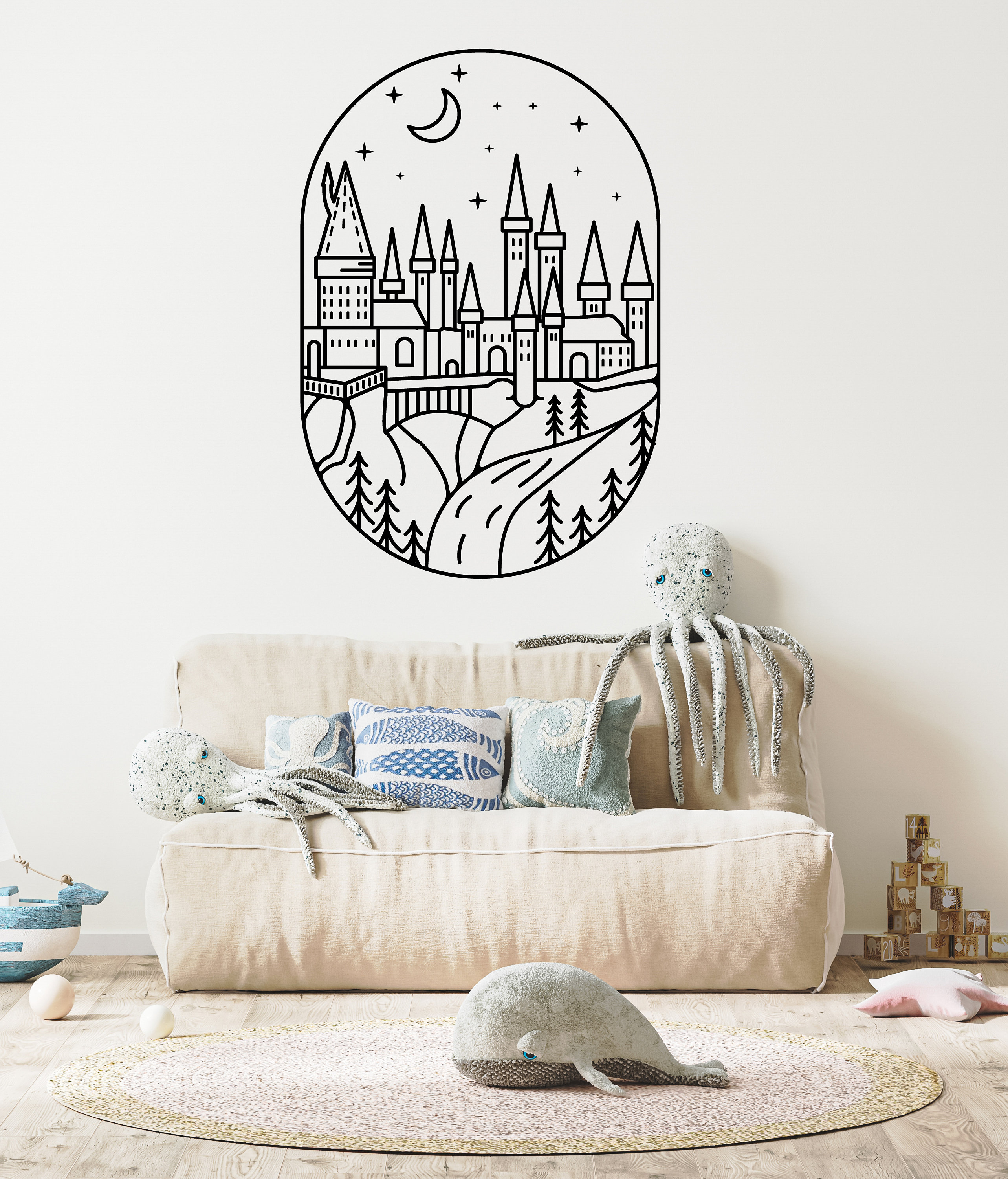 Magic Castle Wall Decal, Wizard Wall Decal, Magic Wall Décor, Nursery Wall Décor, Which Wall ...