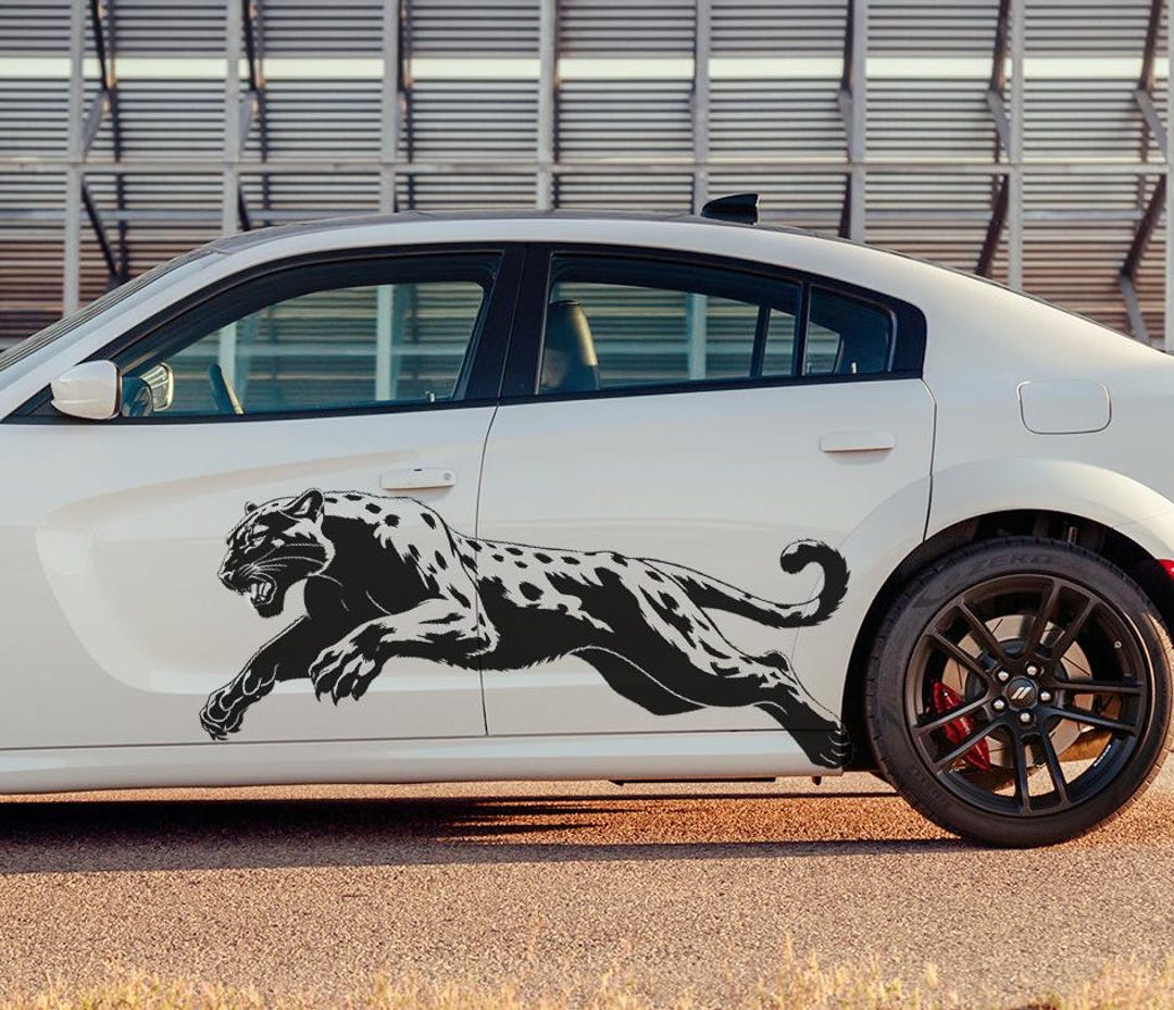 Jaguar Car Decal , Side Car Decal, Wild Cat Decal, Large Body Decal , Car Side Decal, Universal ...