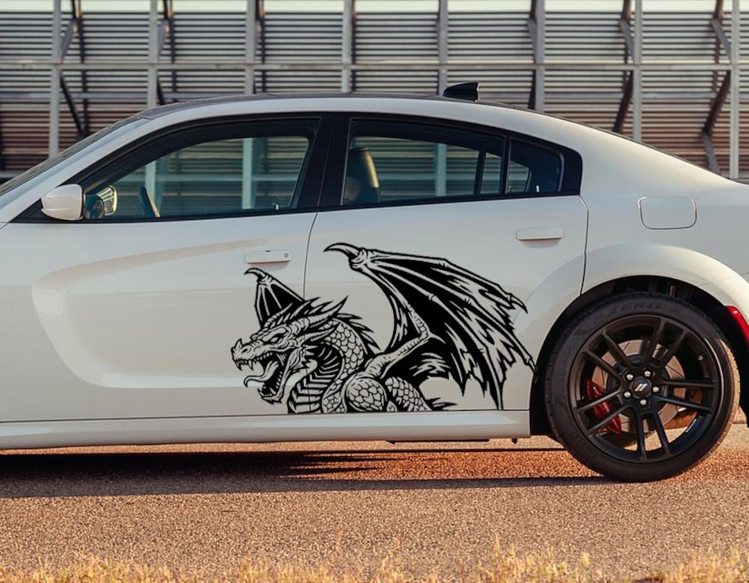Dragon Decal , Side Car Decal, Large Body Decal ,roaring Dragon Head ...