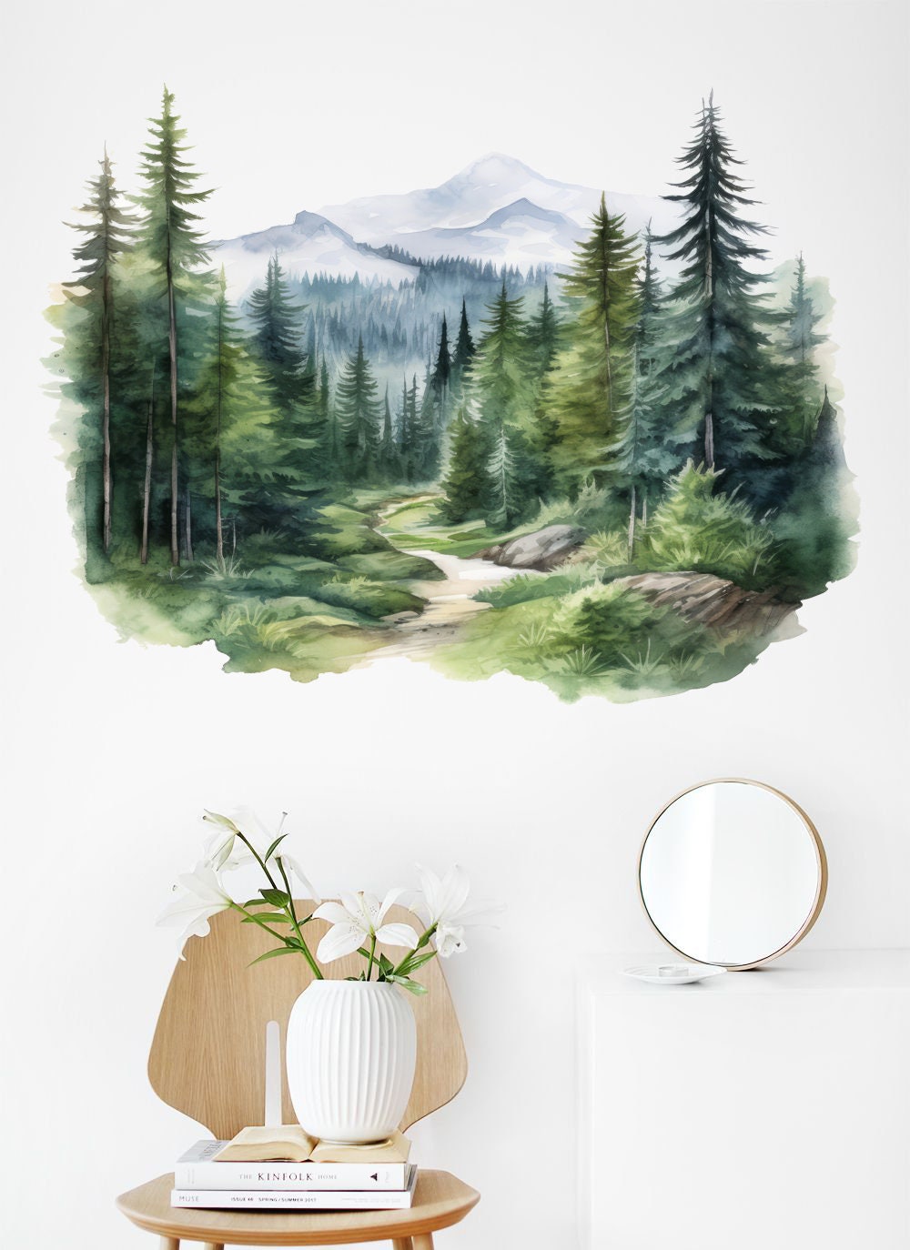 Forest Scenery Wall Decal Mountain Sticker Outdoors Nature Décor ...