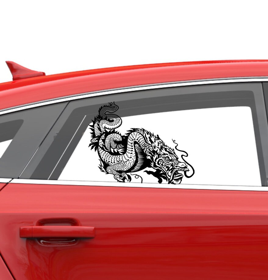 Chinese Dragon Car Window Decal Removable Self-adhesive Décor Matte ...