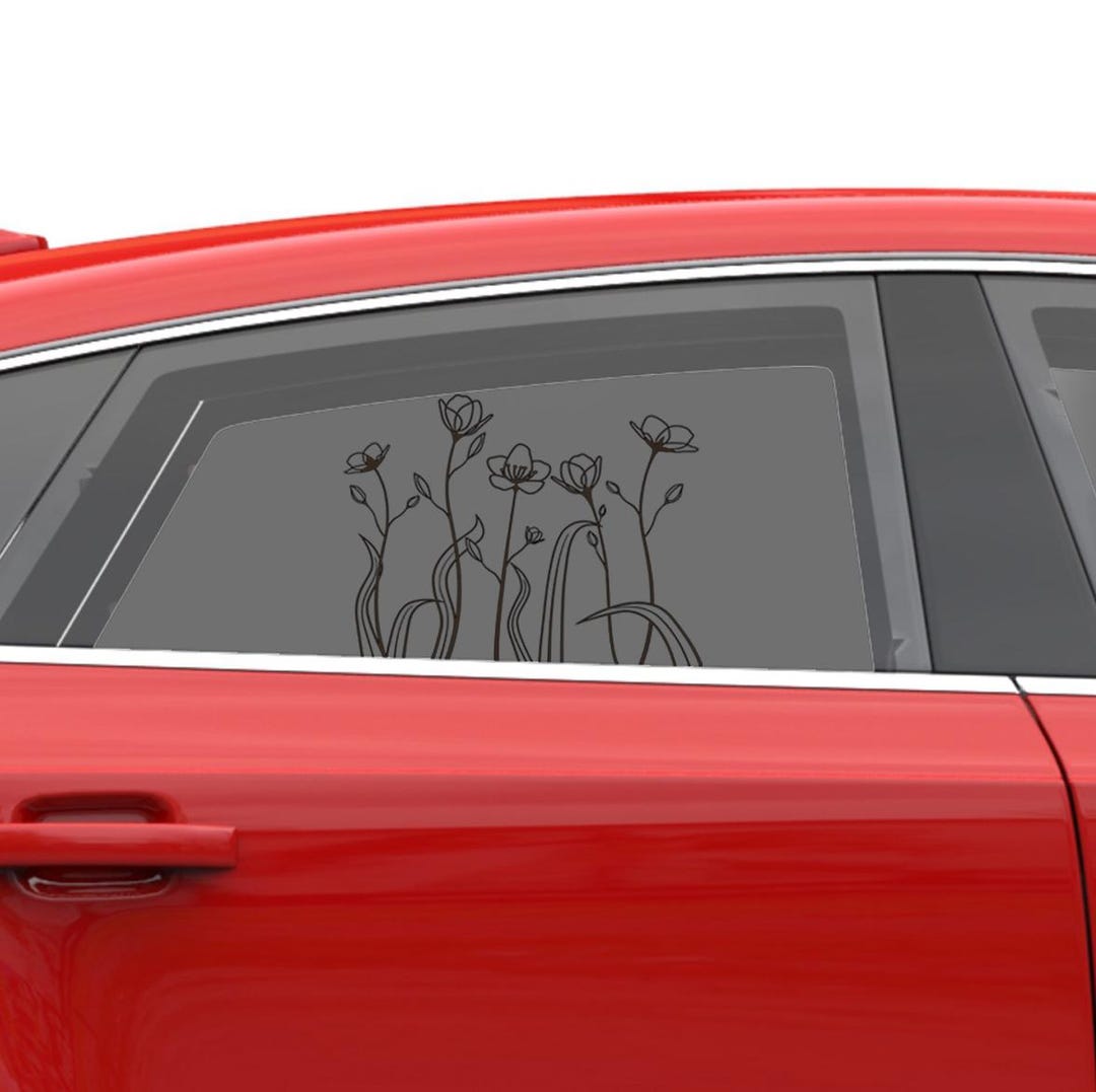 Meadow Flowers Window Decal Ghost Decal Invisible Floral Décor Car ...